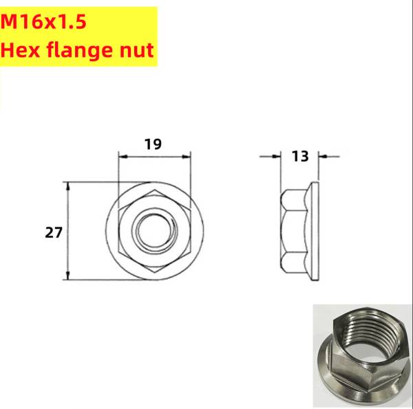 Titanium Nut M16x1.5 Mm For Sale - CAD Drawing Reference ...